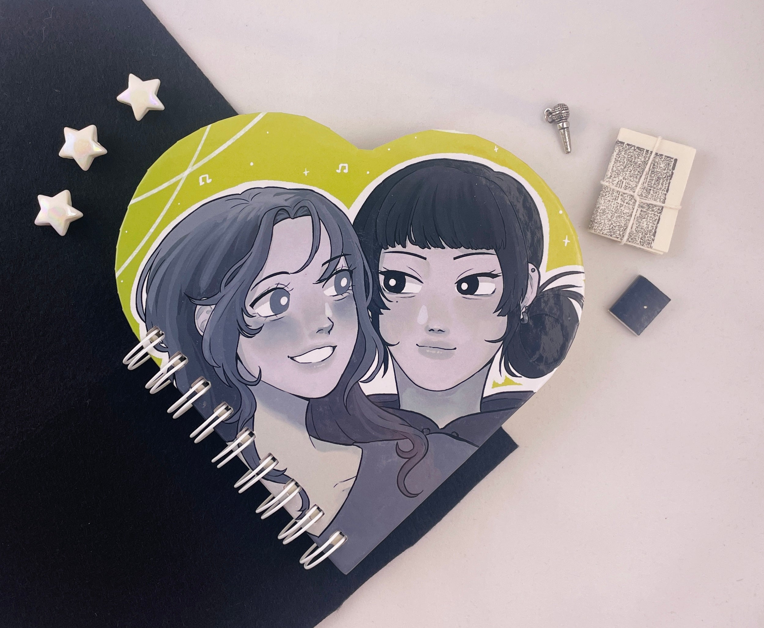 Green Yuri Heart Notebook – Newtsdoodles
